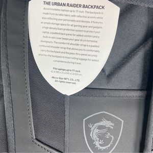 MSI | Bags | Msi Urban Raider Gaming Backpack Unisex Black Red Dragon ...